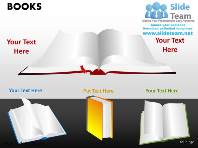 Books powerpoint presentation templates. | PPT