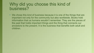 Books Business Plan Idea for Grade 7 students.pptx