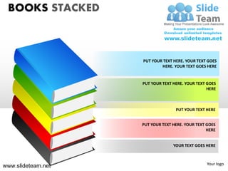 Books stacked powerpoint ppt templates. | PDF | Technology & Computing