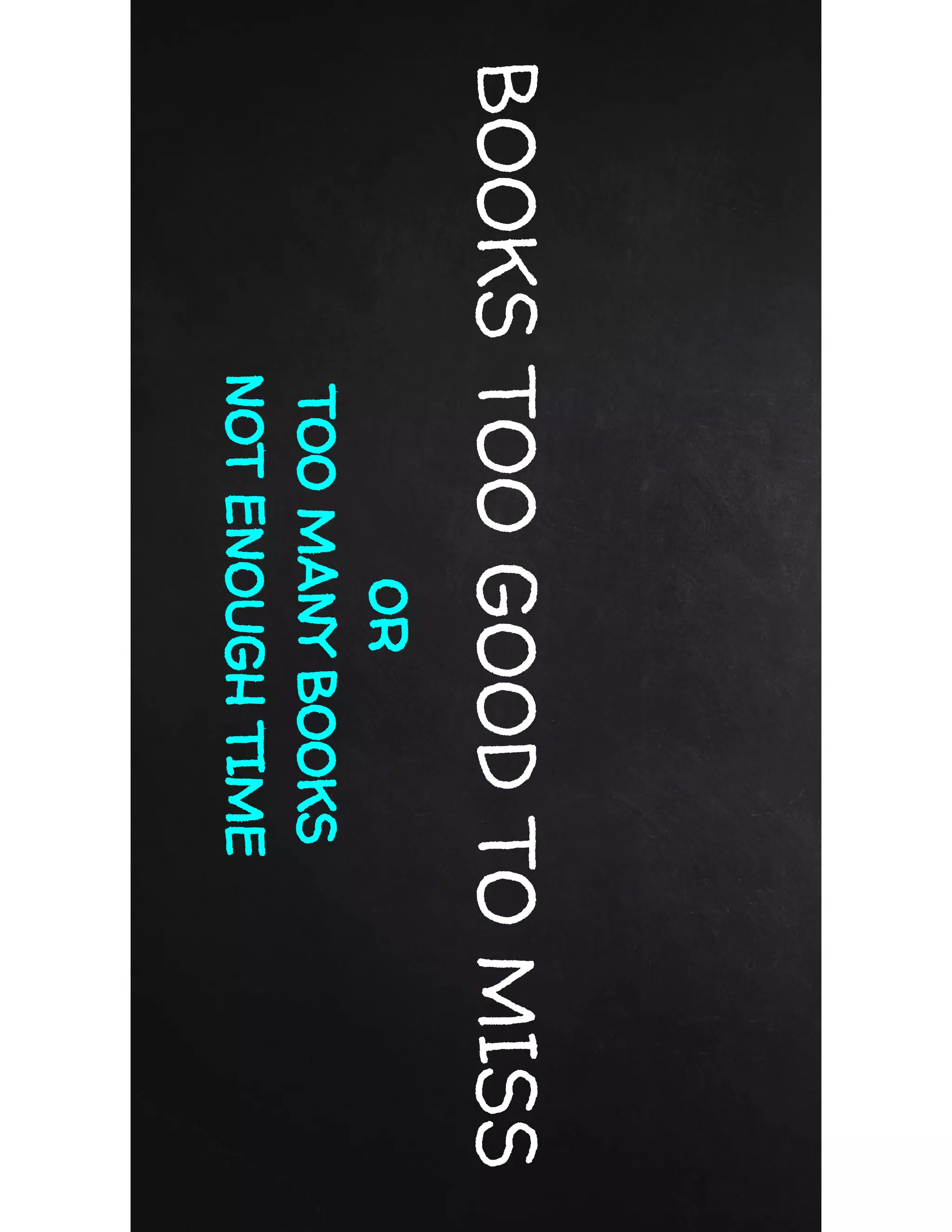 Books too good to miss | PDF