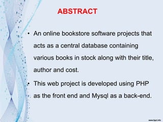 Book store php ppt | PPT