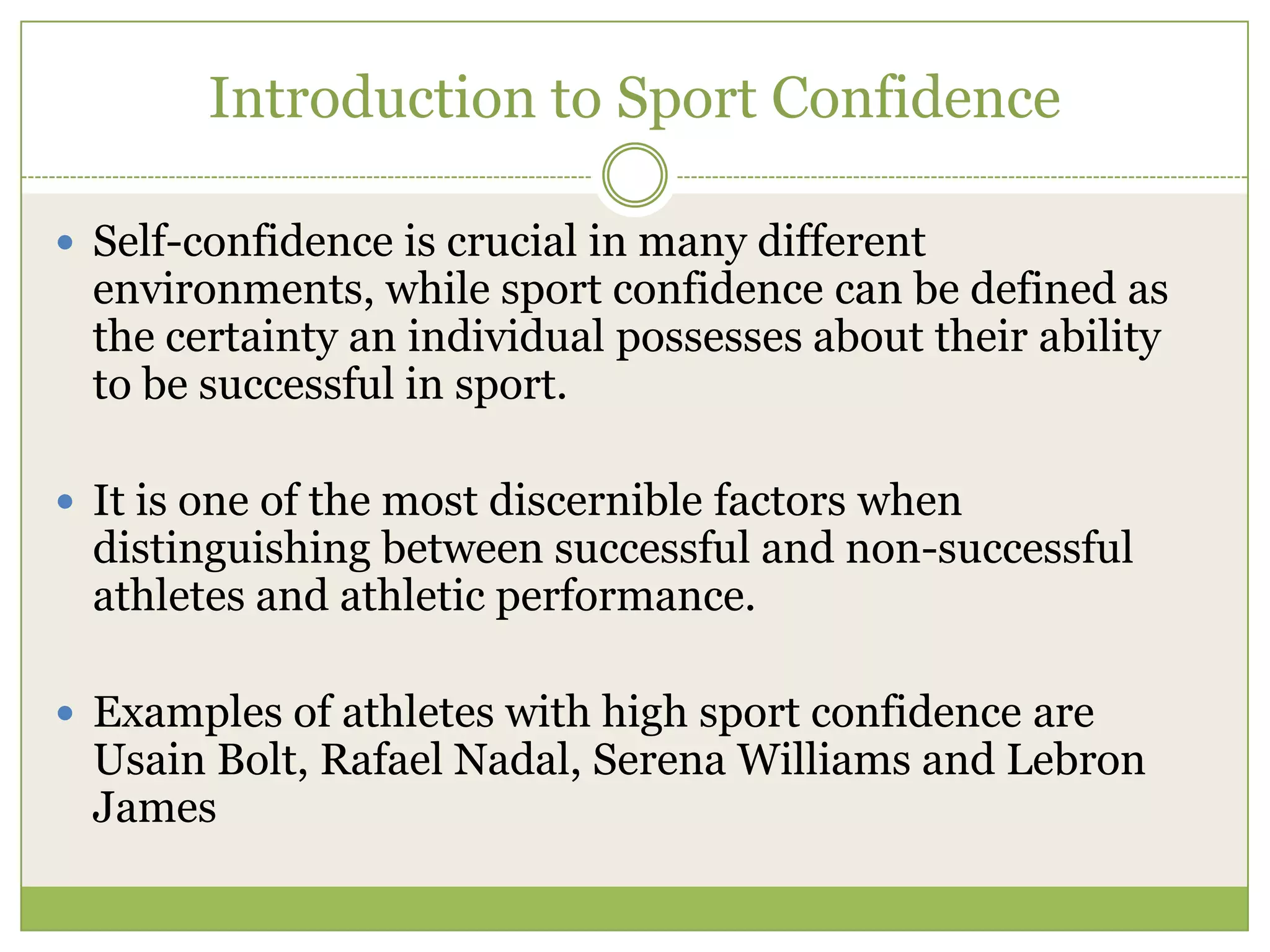 Self-Confidence and Sport Book Chapter Summary | PPTX | Participant ...