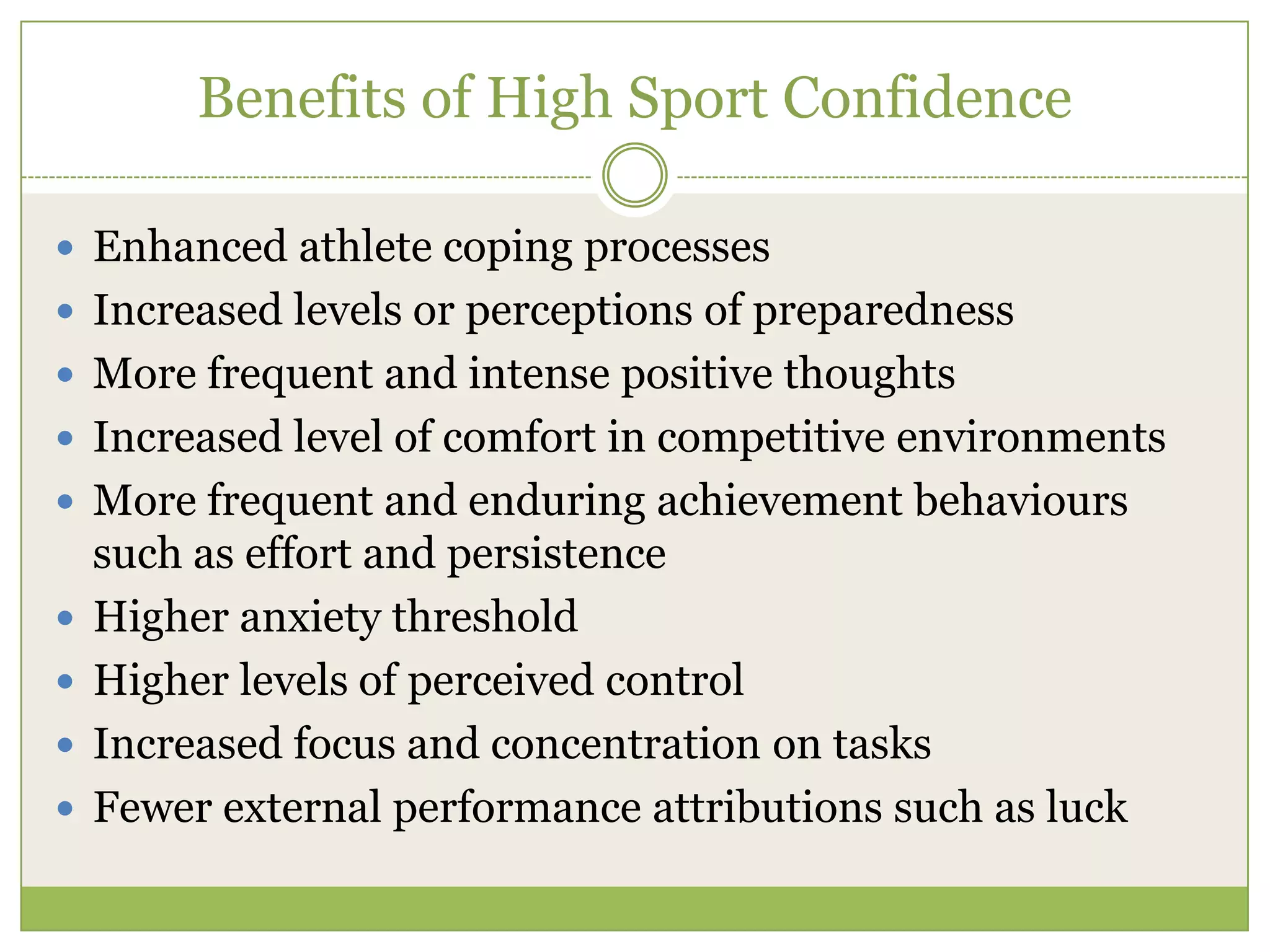 Self-Confidence and Sport Book Chapter Summary | PPTX
