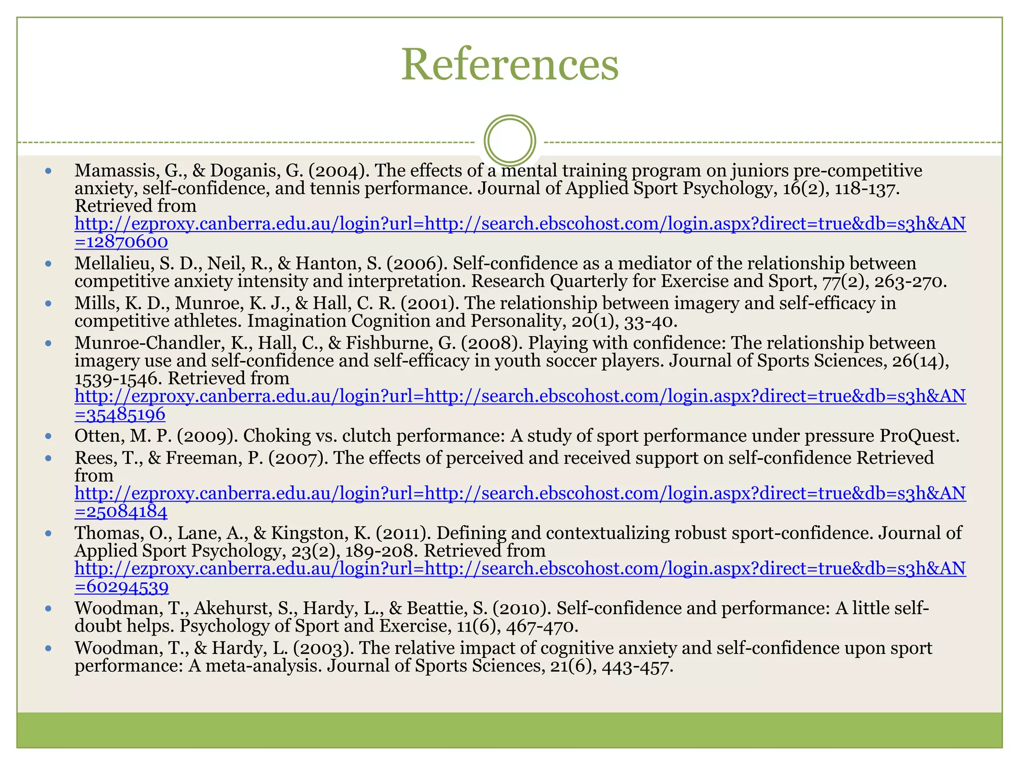 Self-Confidence and Sport Book Chapter Summary | PPTX | Participant ...