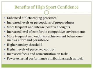 Self-Confidence and Sport Book Chapter Summary | PPTX | Participant ...