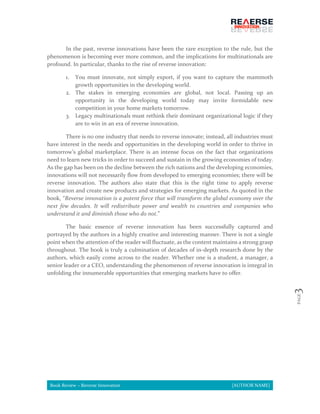 Book Summary - Reverse Innovation (Document) | PDF | Computing | Technology & Computing