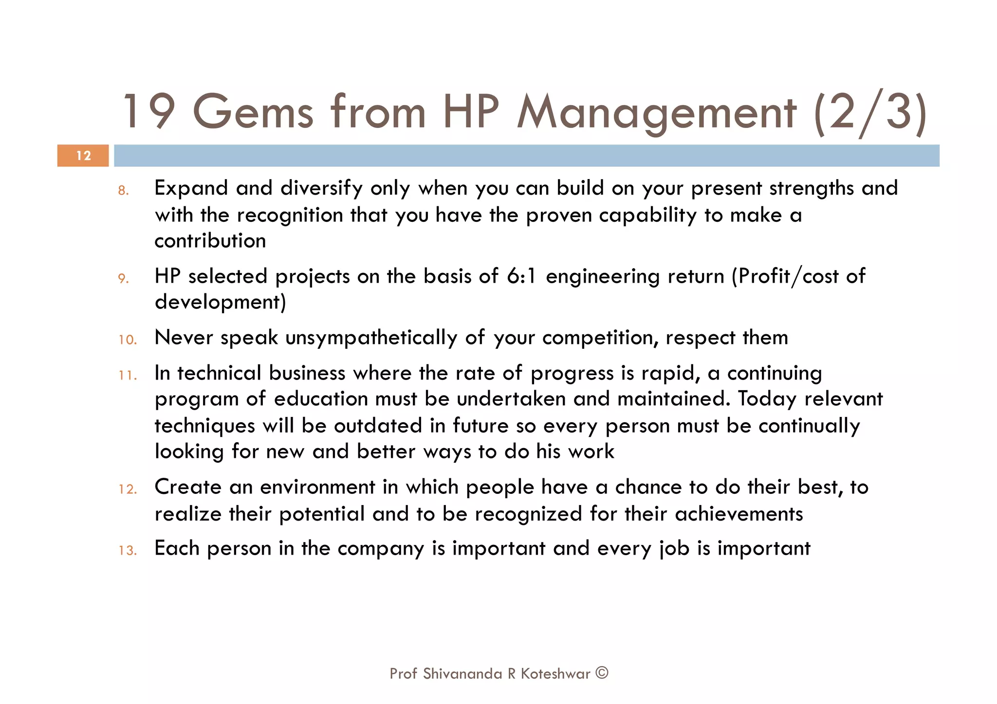 Book Summary -The HP Way | PPT