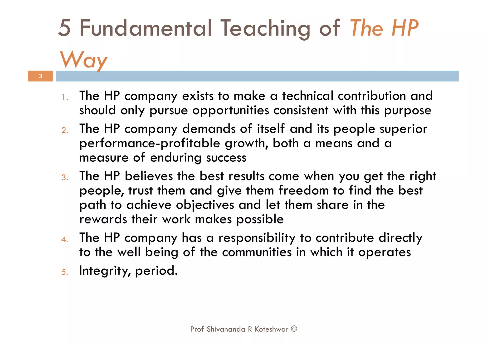 Book Summary -The HP Way | PDF