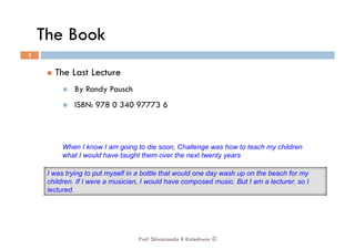 Book Summary - The Last Lecture | PDF