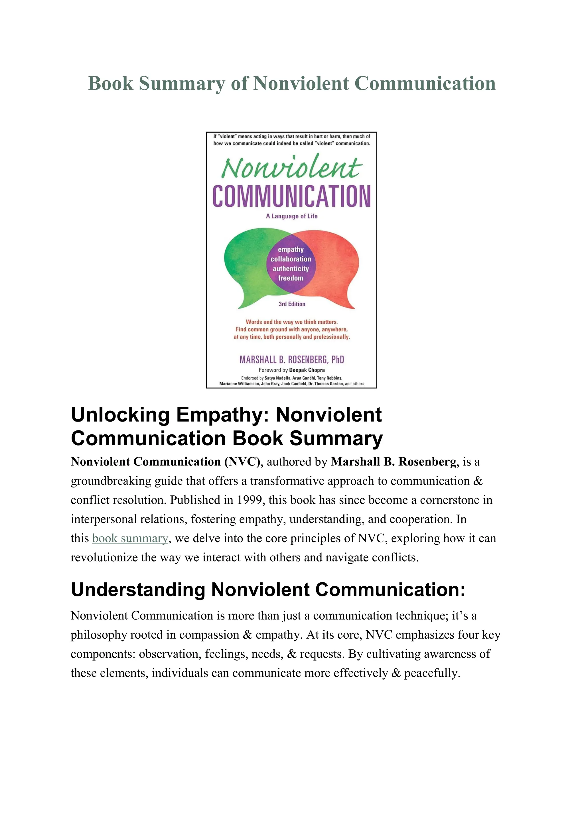 Book Summary of Nonviolent Communication.pdf