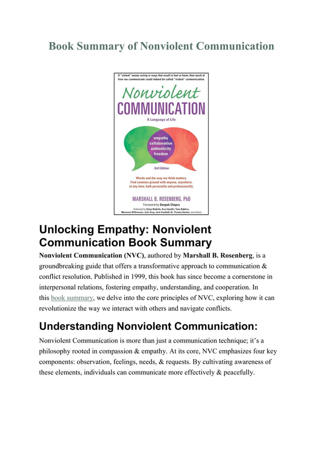 Book Summary of Nonviolent Communication.pdf
