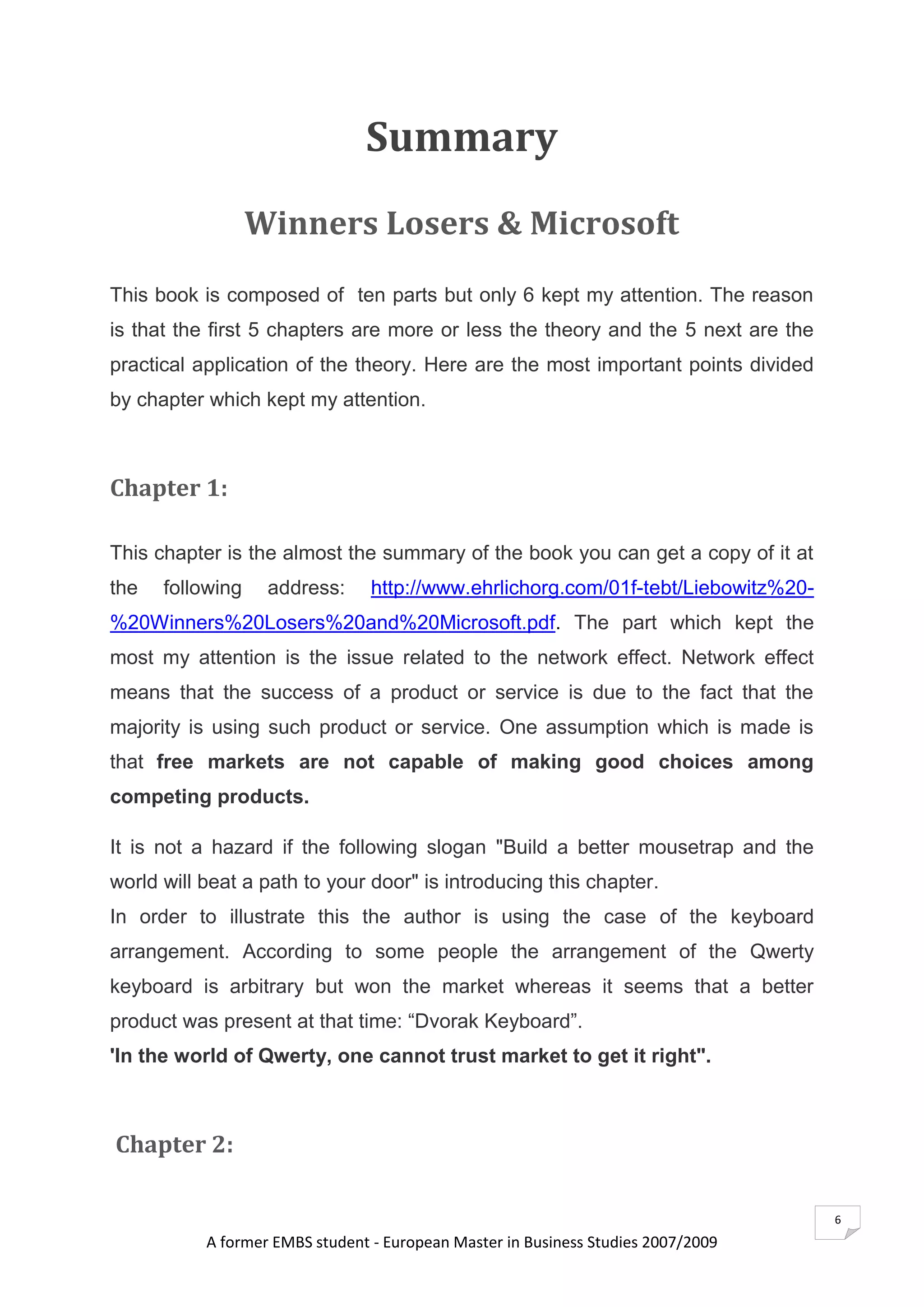 Book Summary Report Example | PDF