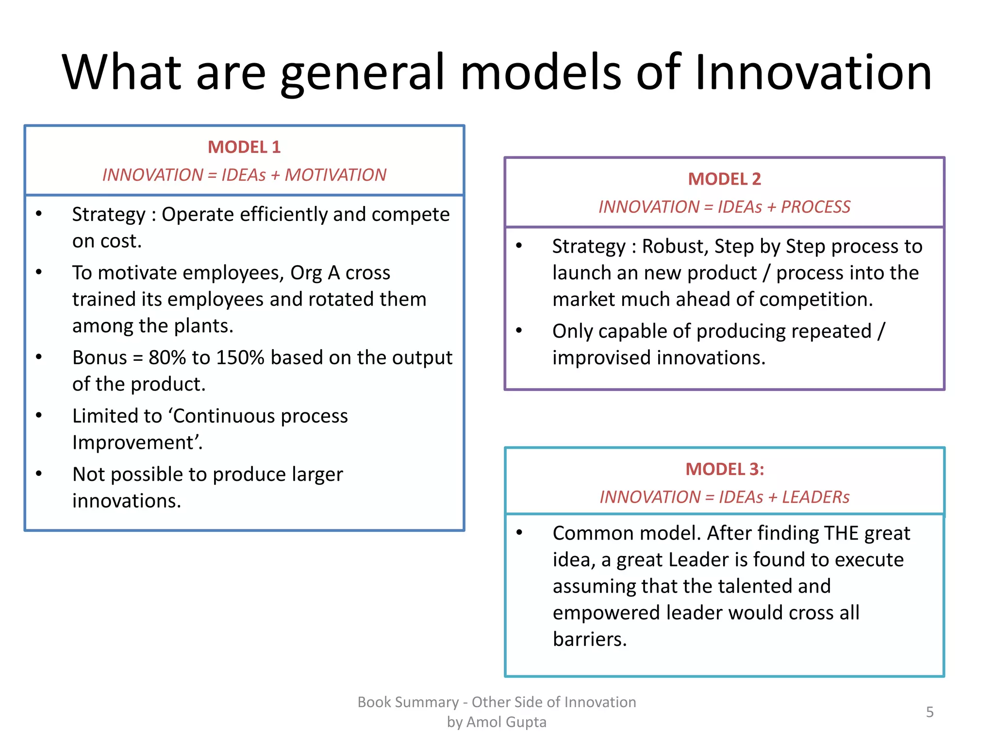 Book summary - The other side of innovation | PDF
