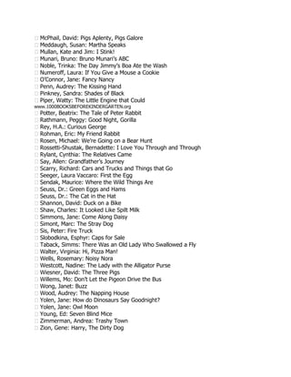 Books your child should hear before kindergarten reading list | PDF