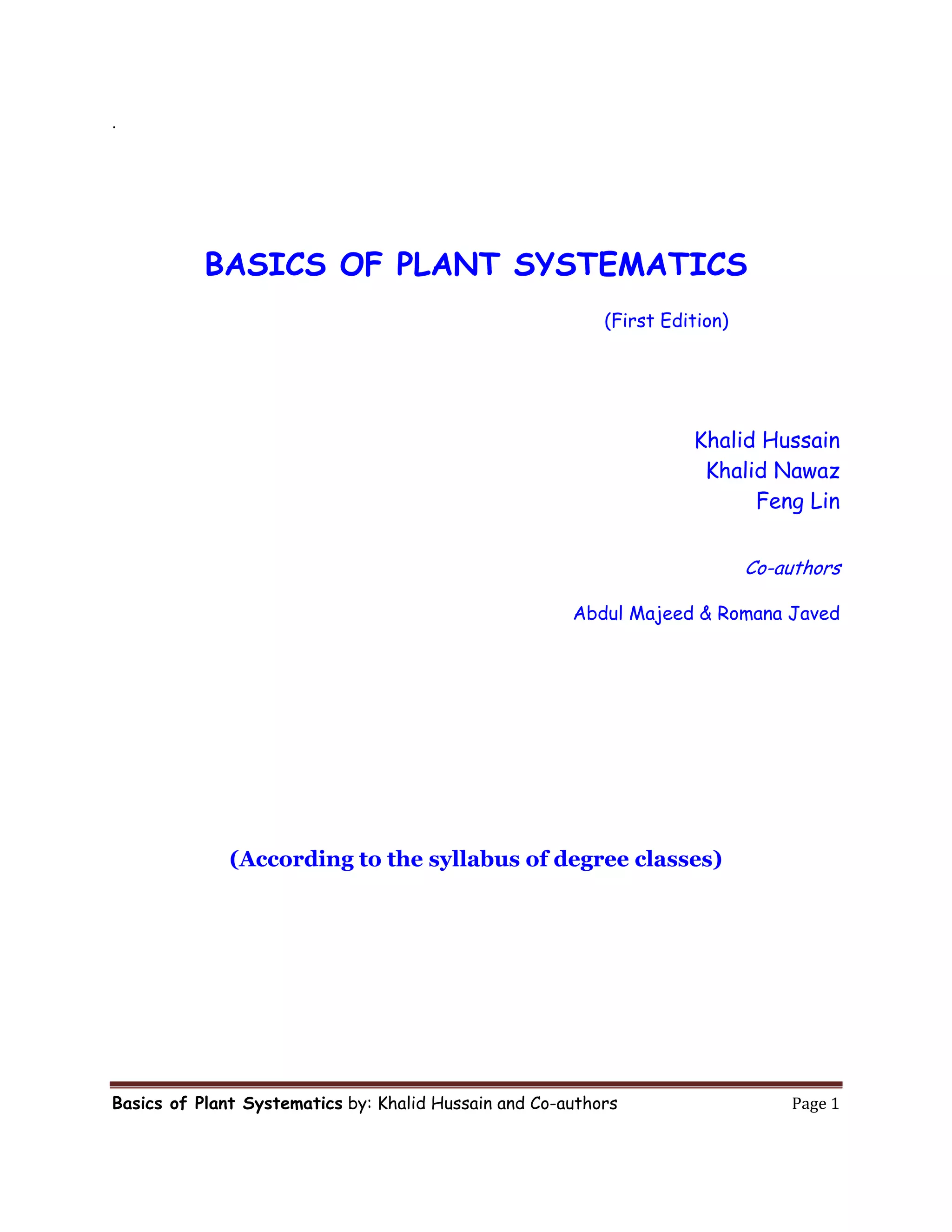 plant systematics and morphological characters of leaves,roots,stem ...