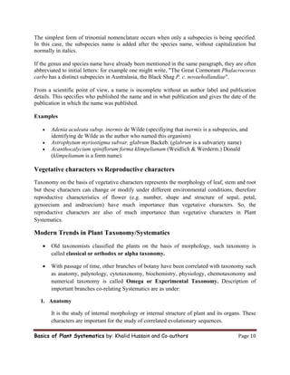 plant systematics and morphological characters of leaves,roots,stem ...