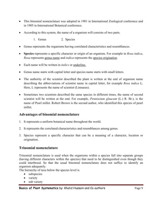 plant systematics and morphological characters of leaves,roots,stem ...