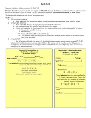 Book talk rules and tools | DOC