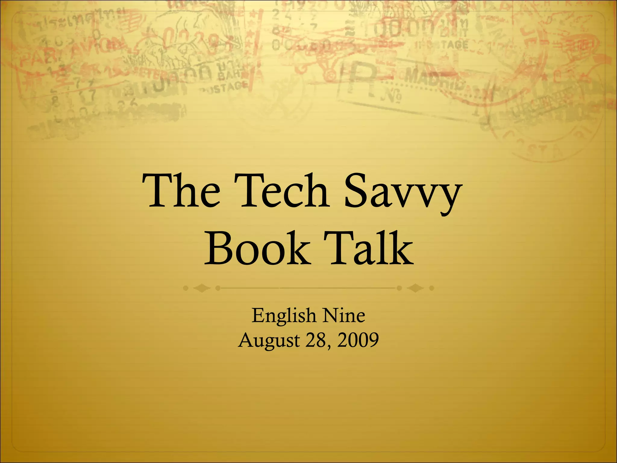 The Tech Saavy Book Talk | PPT | Genres