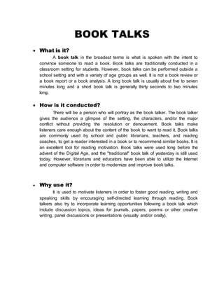 Book talks | PDF