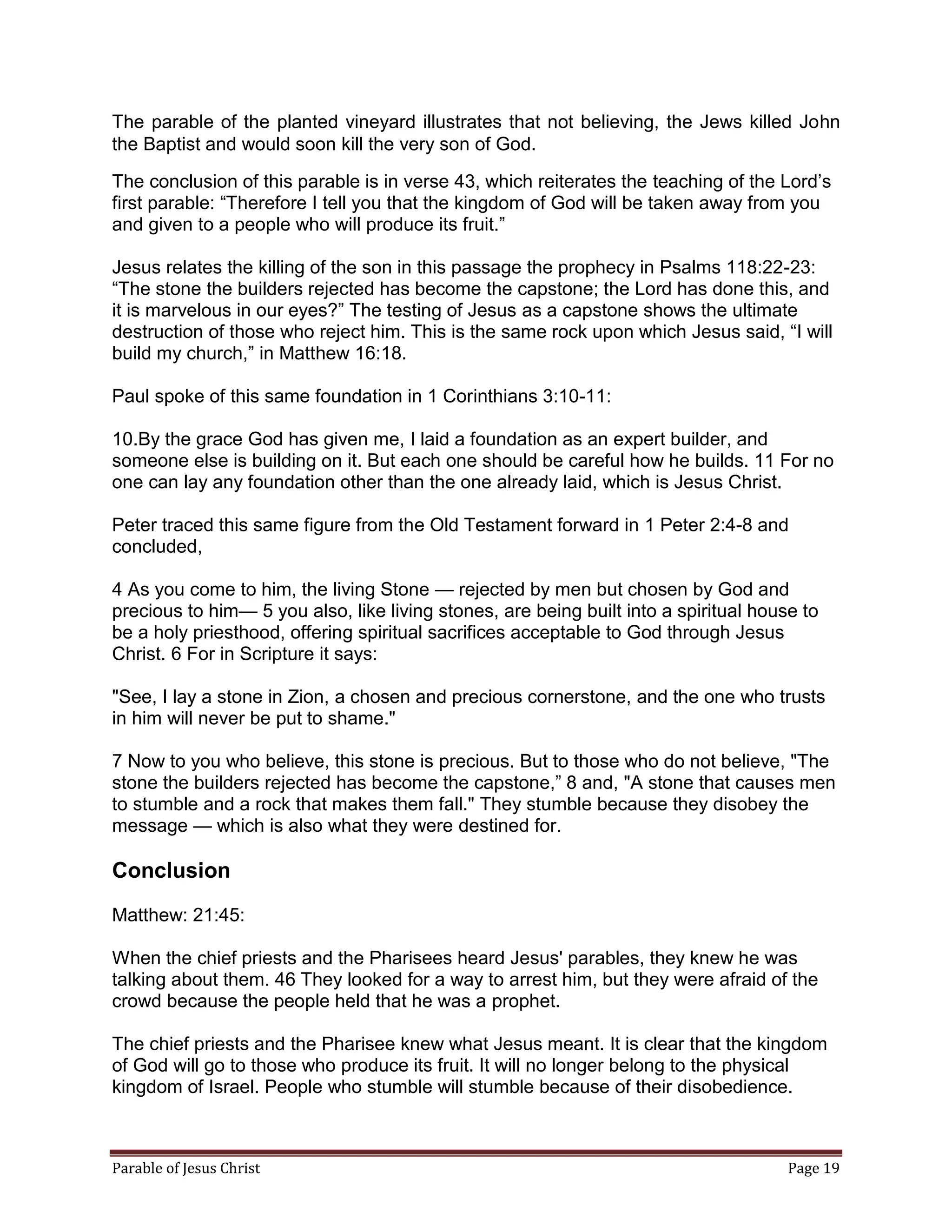 The parables of our Lord Jesus Christ elaborated in depth | PDF