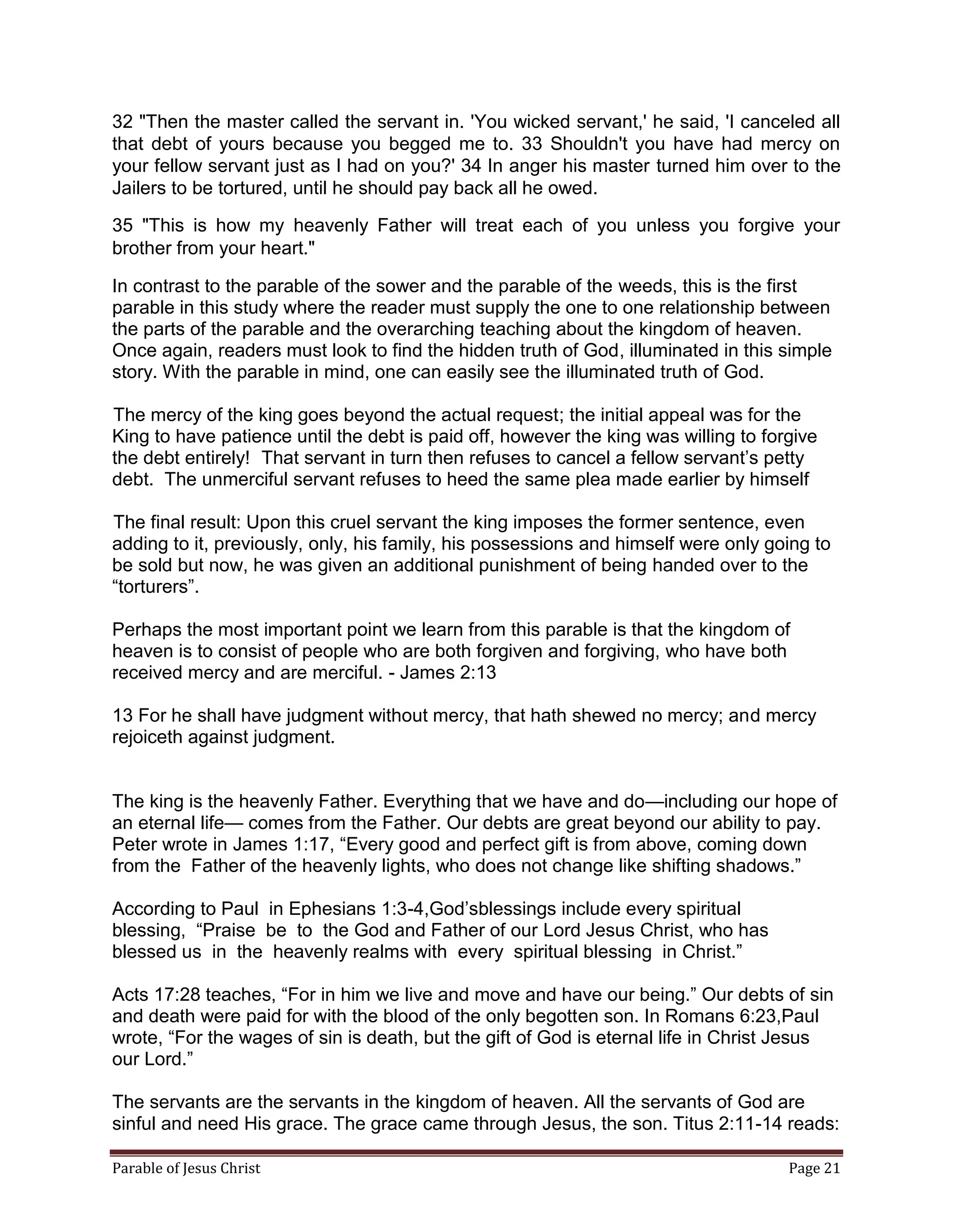 The parables of our Lord Jesus Christ elaborated in depth | PDF