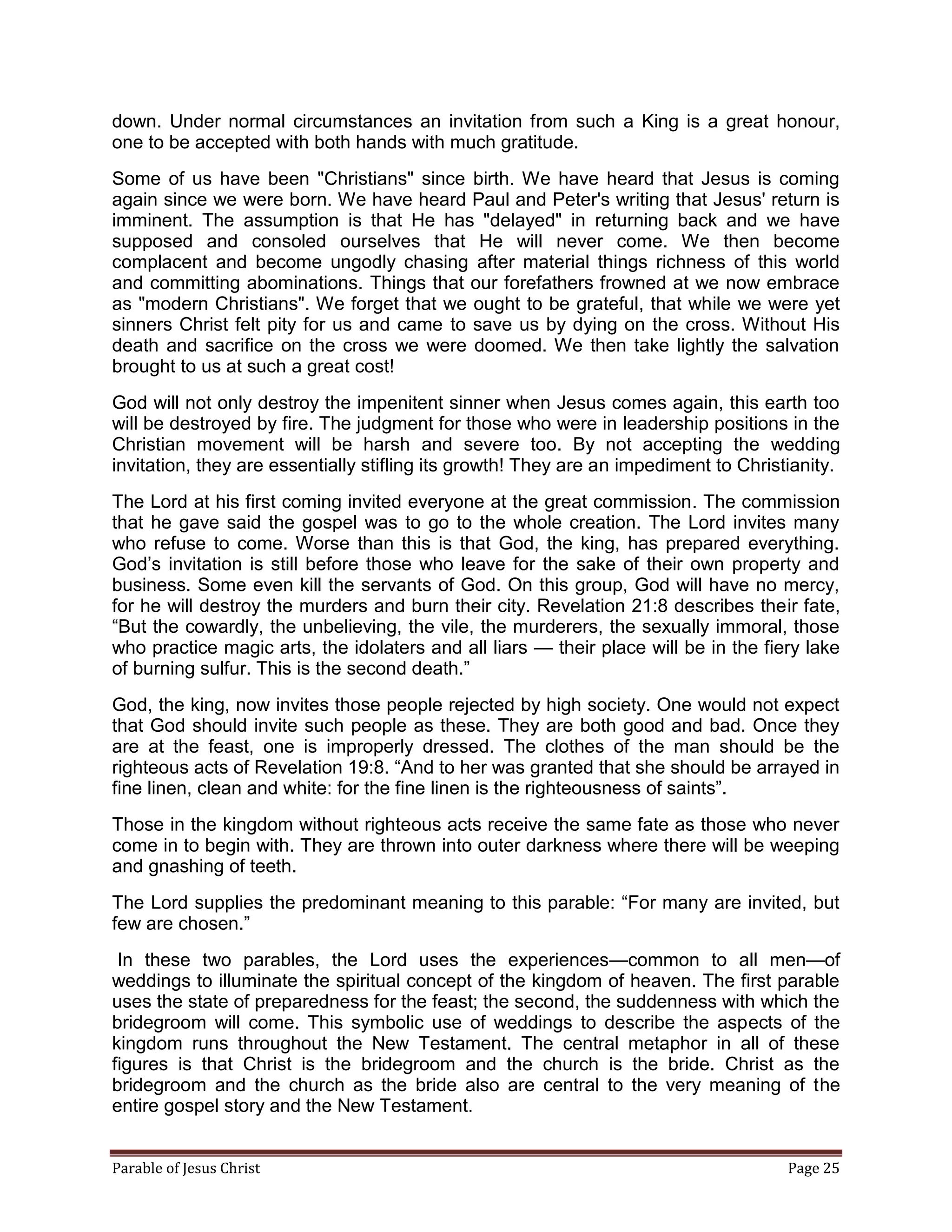 The parables of our Lord Jesus Christ elaborated in depth | PDF