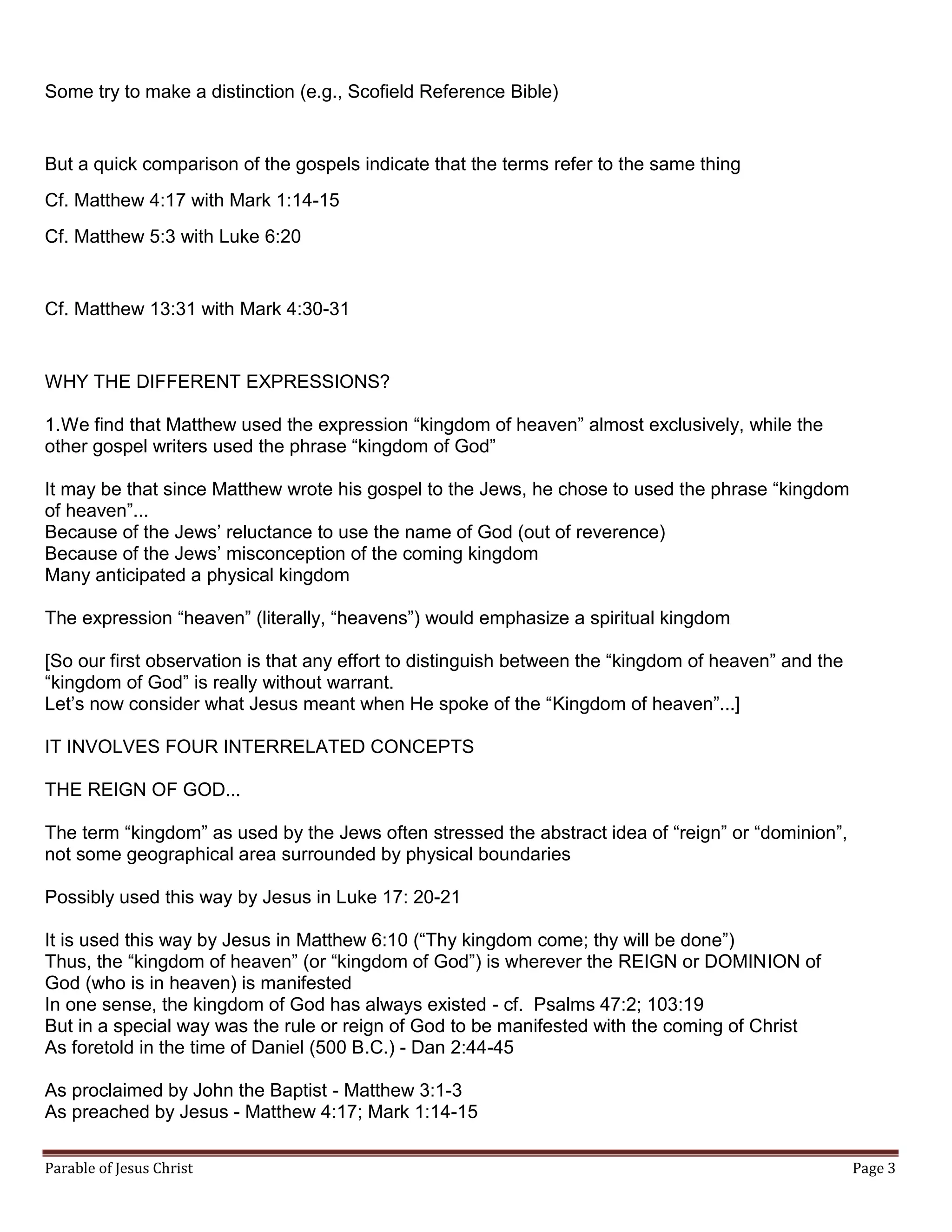 The parables of our Lord Jesus Christ elaborated in depth | PDF