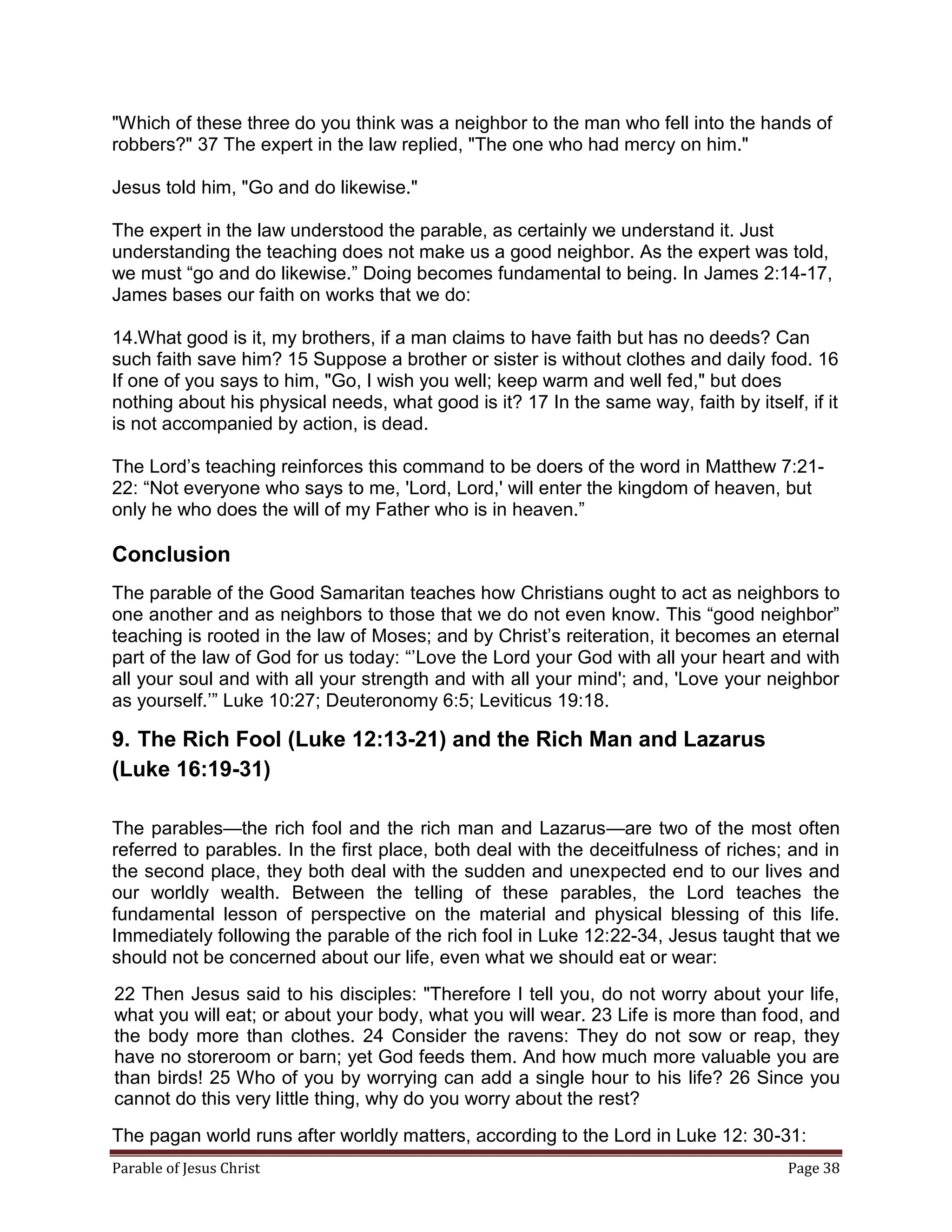 The parables of our Lord Jesus Christ elaborated in depth | PDF