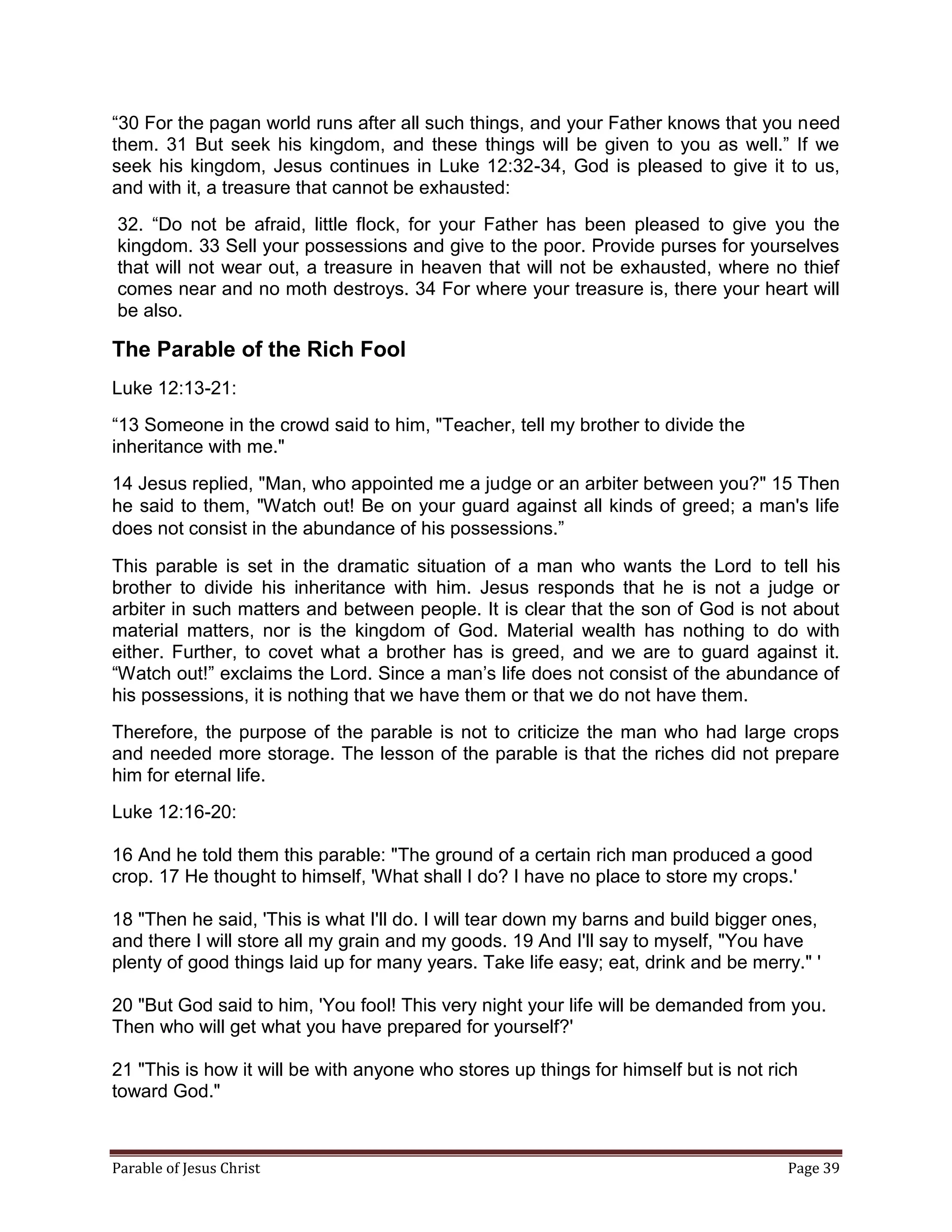 The parables of our Lord Jesus Christ elaborated in depth | PDF