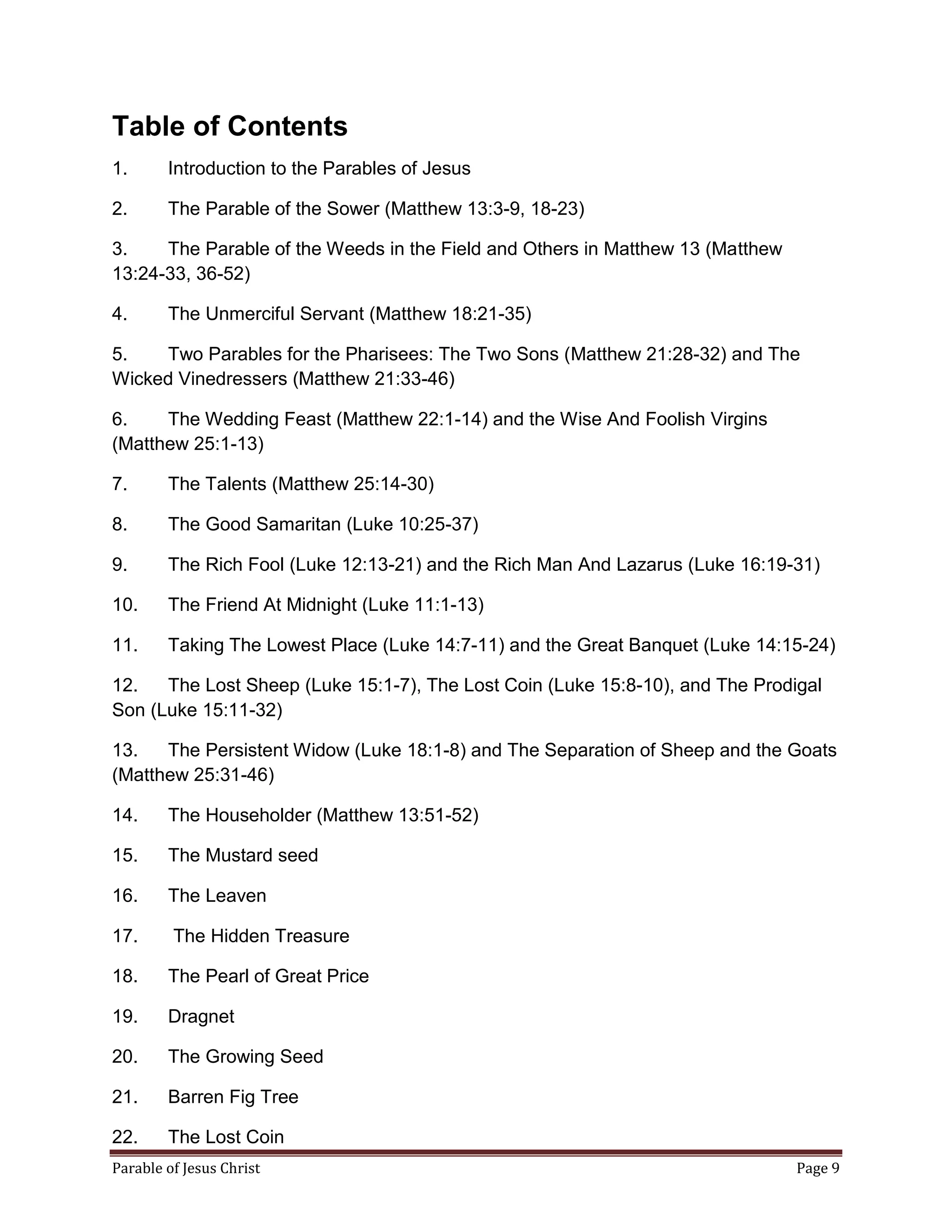 The parables of our Lord Jesus Christ elaborated in depth | PDF