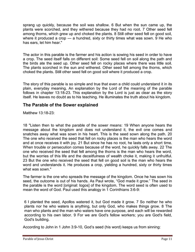 The parables of our Lord Jesus Christ elaborated in depth | PDF
