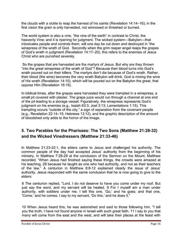 The parables of our Lord Jesus Christ elaborated in depth | PDF