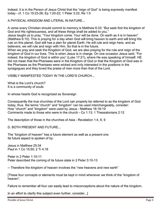 The parables of our Lord Jesus Christ elaborated in depth | PDF
