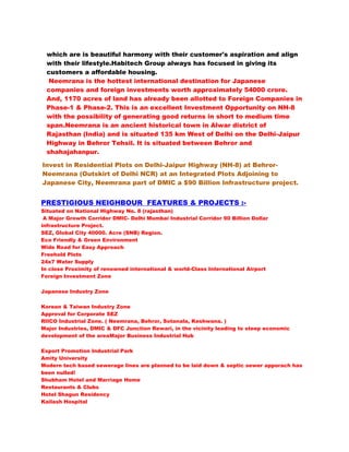 Residential plots for sale in Japanese Zone, Neemrana Behror | PDF