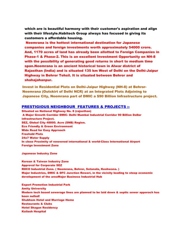 Map for Neemrana For plots | PDF