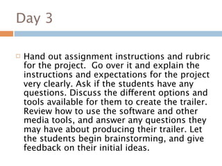 Book trailer Lesson Plan Project | KEY