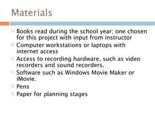 Book trailer Lesson Plan Project | KEY