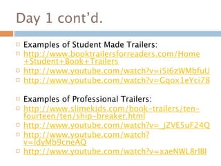Book trailer Lesson Plan Project | KEY