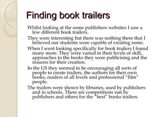 Book trailers: Our process | PPT