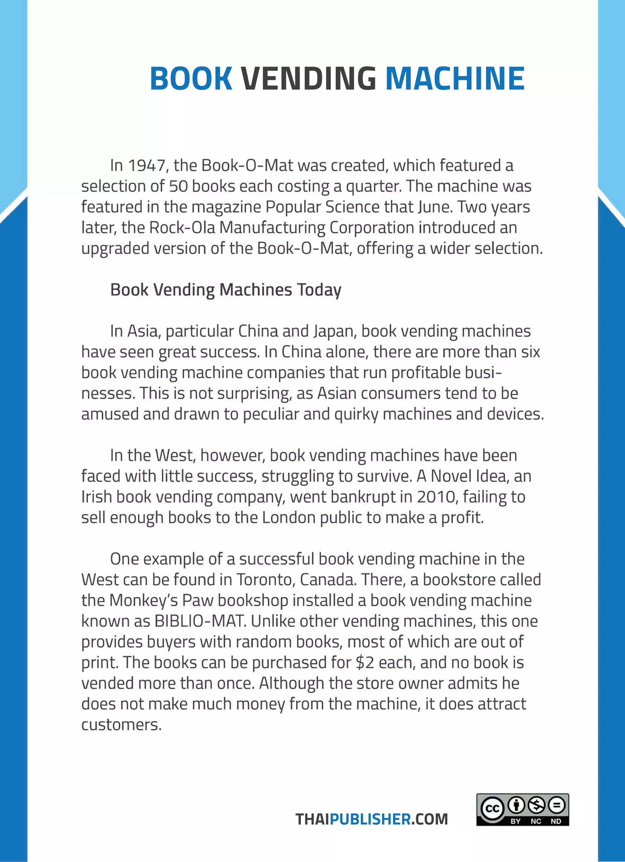 Book vending machine | PDF