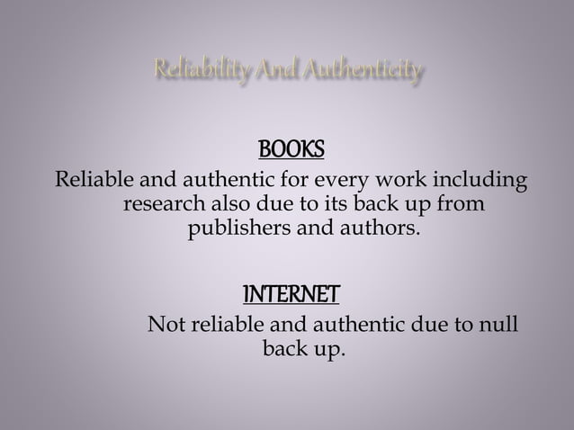 advantages and disadvantages of books and internet | PPTX