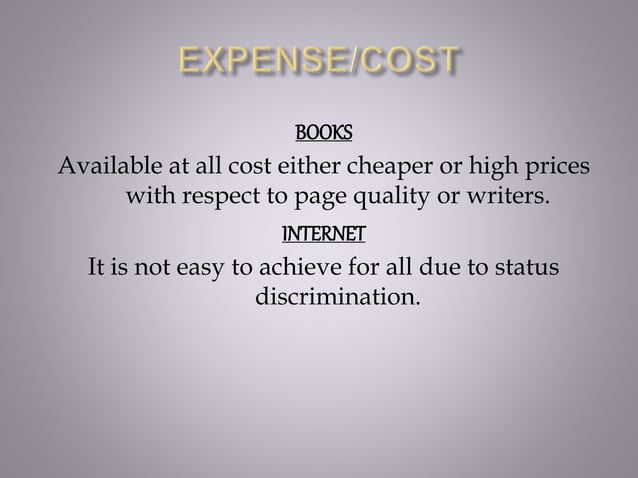 advantages and disadvantages of books and internet | PPTX