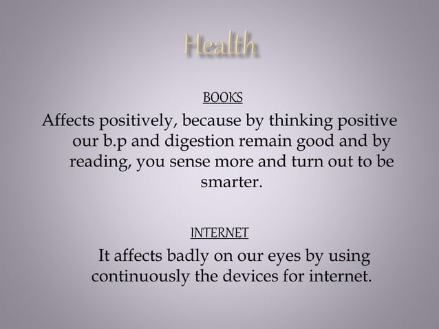 advantages and disadvantages of books and internet | PPTX