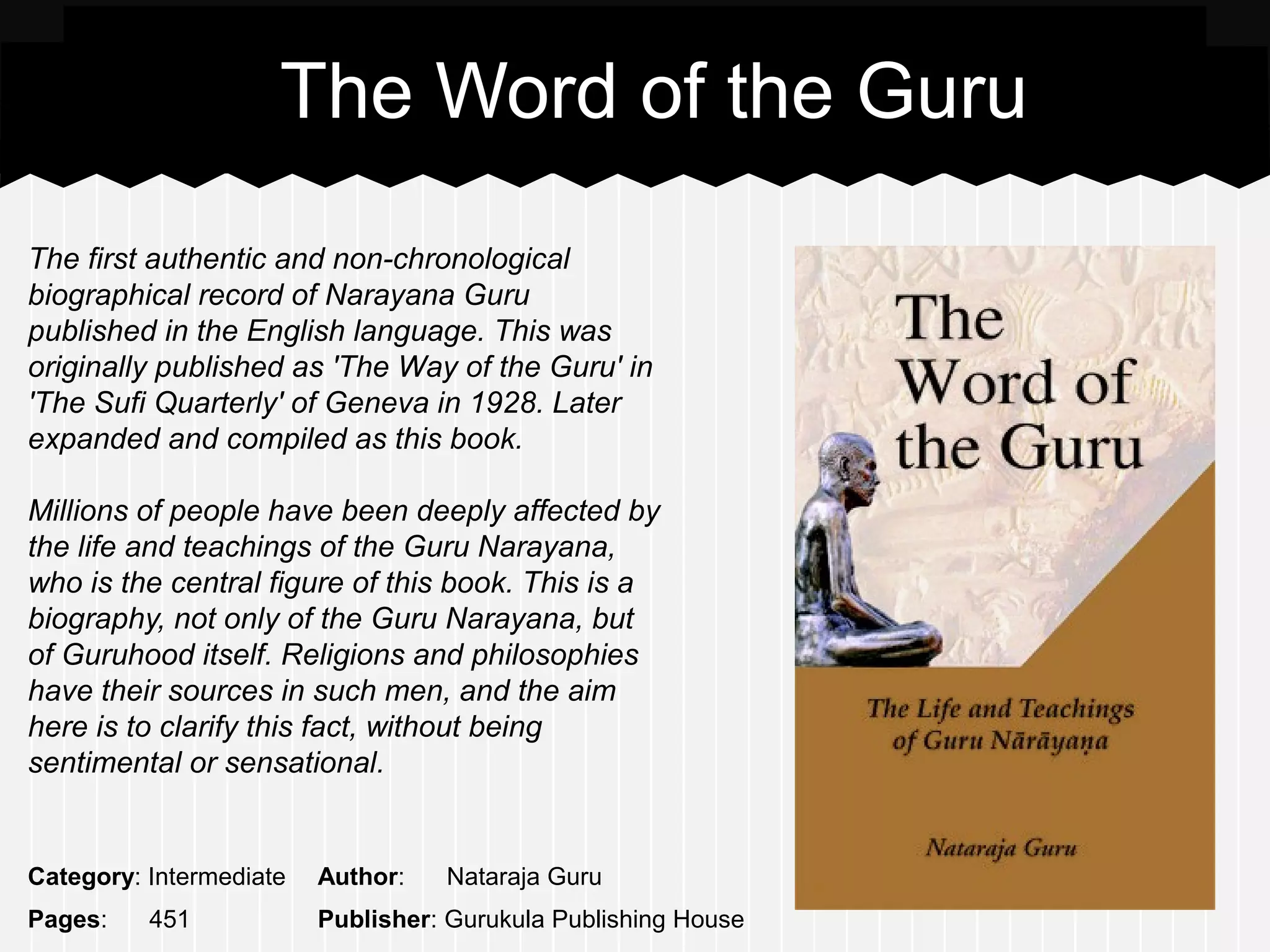 Book World of Narayana Gurukula | PPT