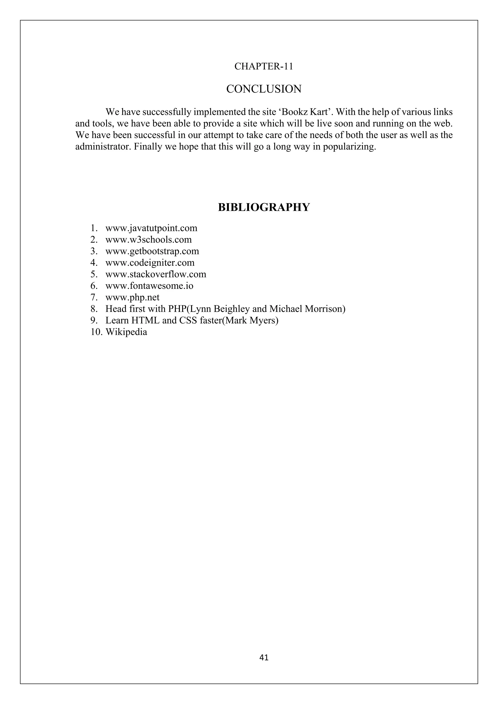 e-commerce web development project report (Bookz report) | PDF