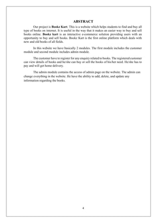e-commerce web development project report (Bookz report) | PDF