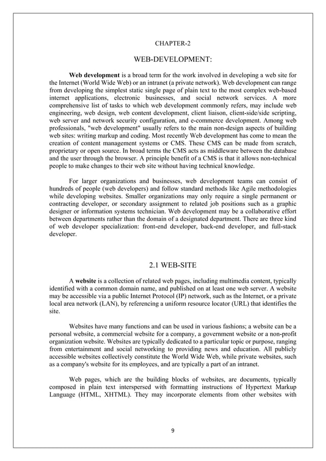 e-commerce web development project report (Bookz report) | PDF