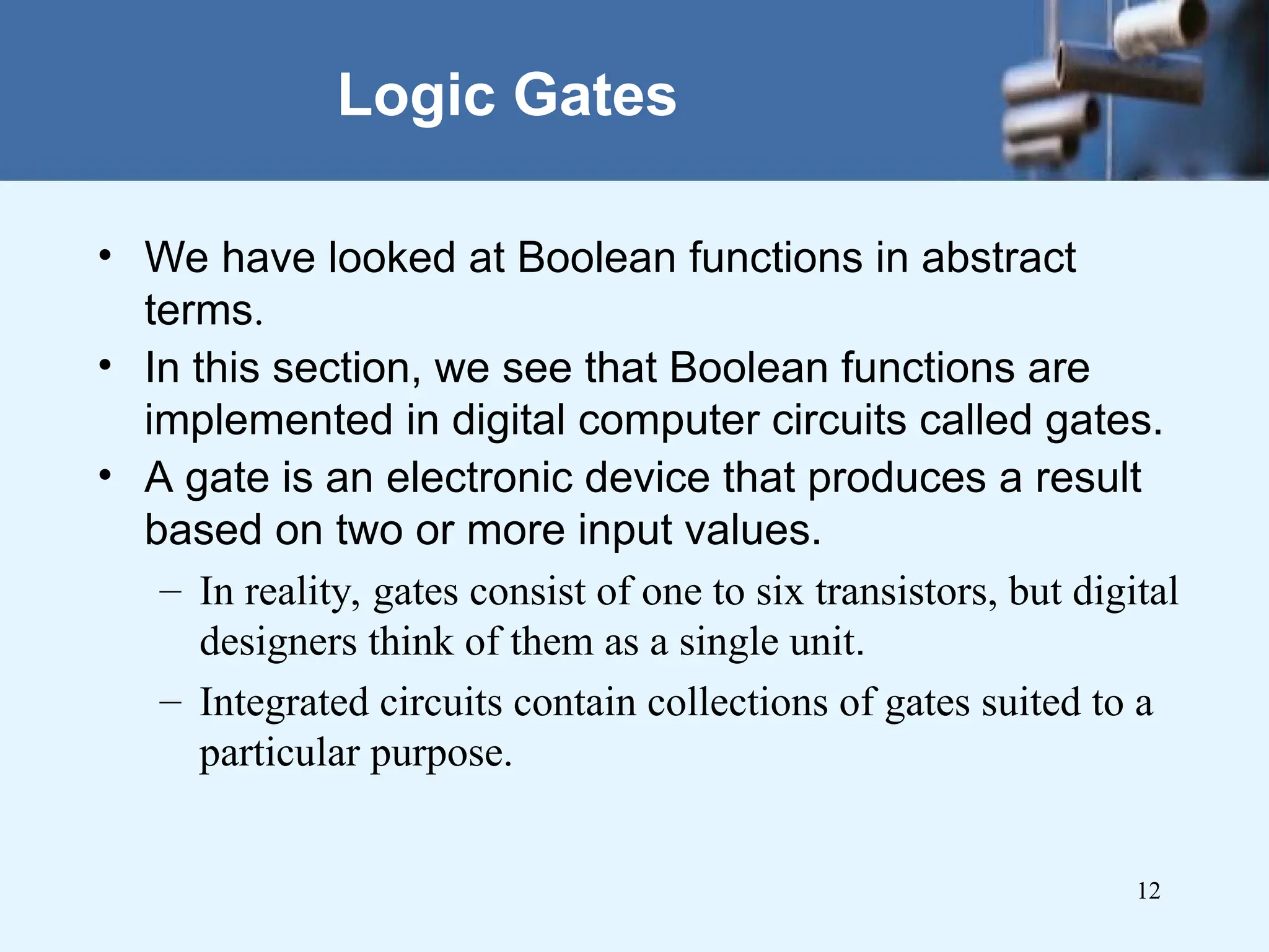Boolean Algebra logic gates with truth table | PPT