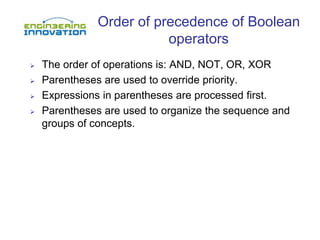 boolean-logic.pptx | Programming Languages | Computing